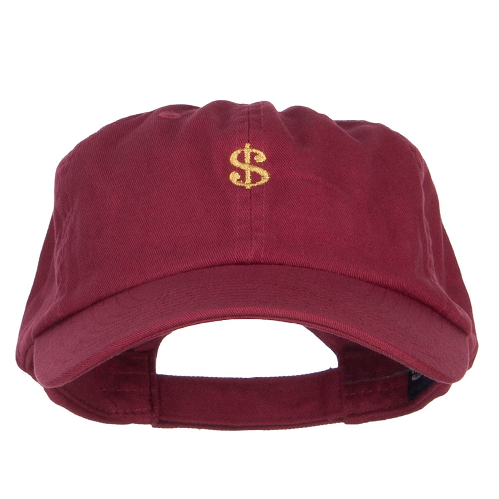Mini Dollar Sign Embroidered Low Cap - Wine OSFM - Walmart.com