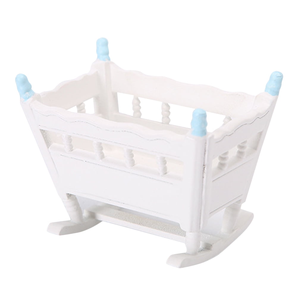 Mini Dollhouse Cradle Mini Cradle Model Doll Cradle and Bed Mini ...