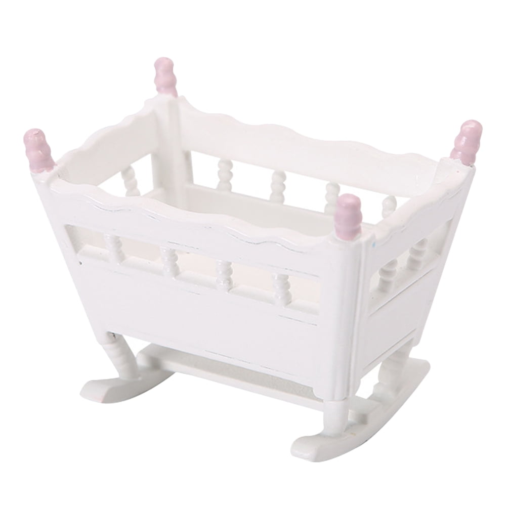 Mini Dollhouse Cradle Mini Cradle Model Doll Cradle and Bed Mini ...