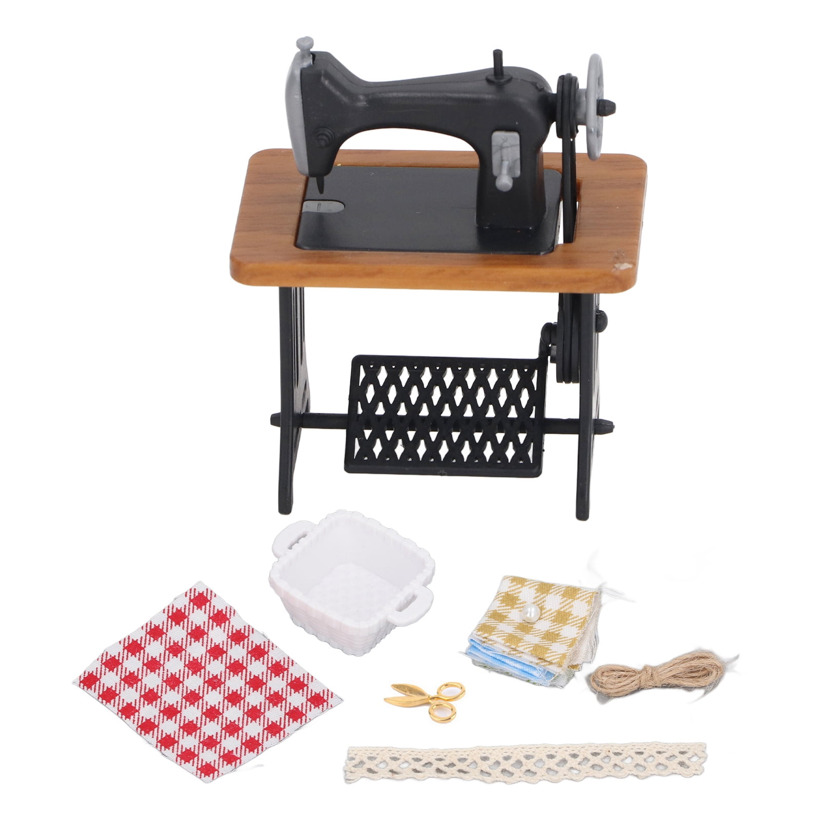 Mini Dollhouse Sewing Machine Model Set, Vintage Treadle Treadle ...