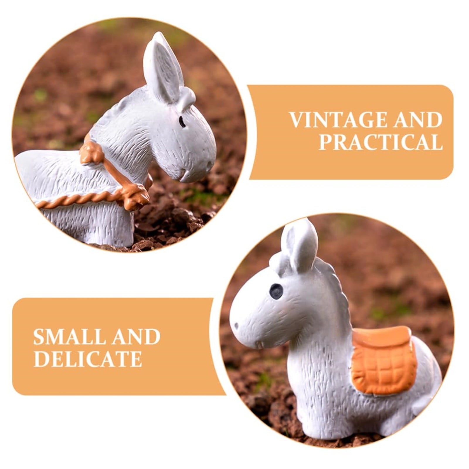 Mini Donkey Figure, Resin Ornament, for Cake Topper, DIY Craft, Micro ...