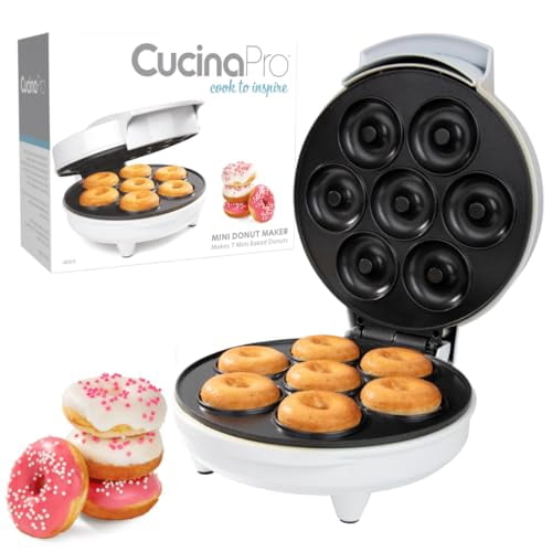 Mini Donut Maker- Electric NonStick Surface Makes 7 Small Doughnuts ...