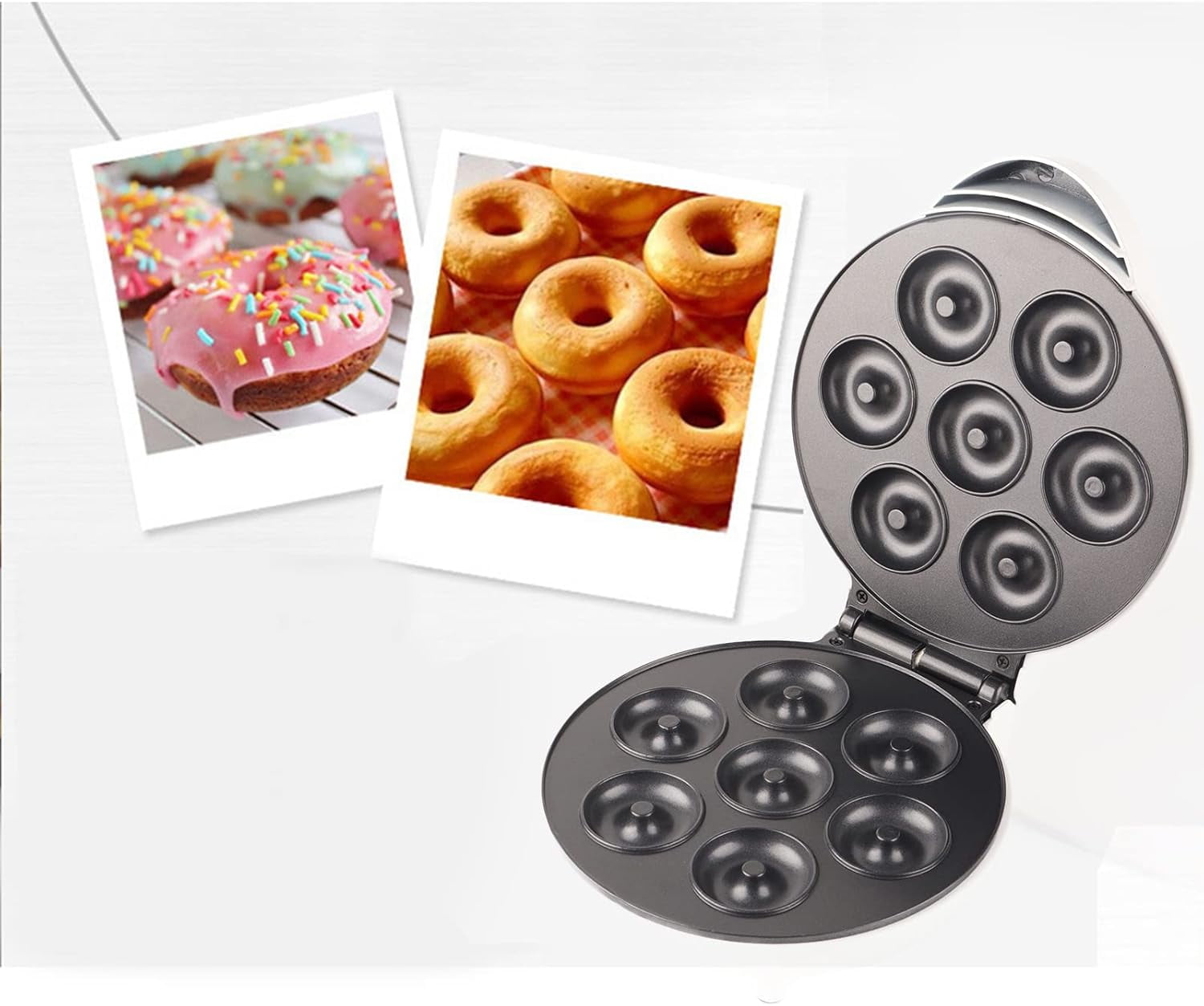 Mini Electric Portable Doughnut Maker with Non-Stick Coating Easy ...