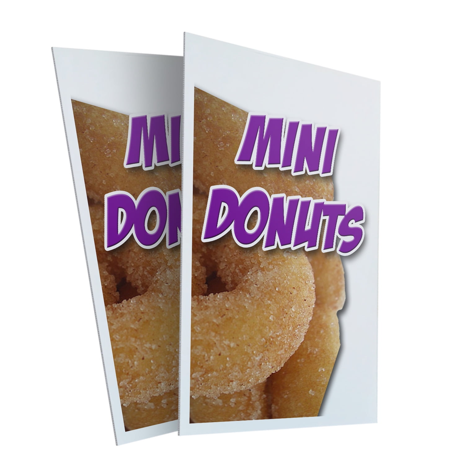 Mini Donuts (2-PACK) 24" x 36" Plastic Signs | Sign Insert 4mm ...
