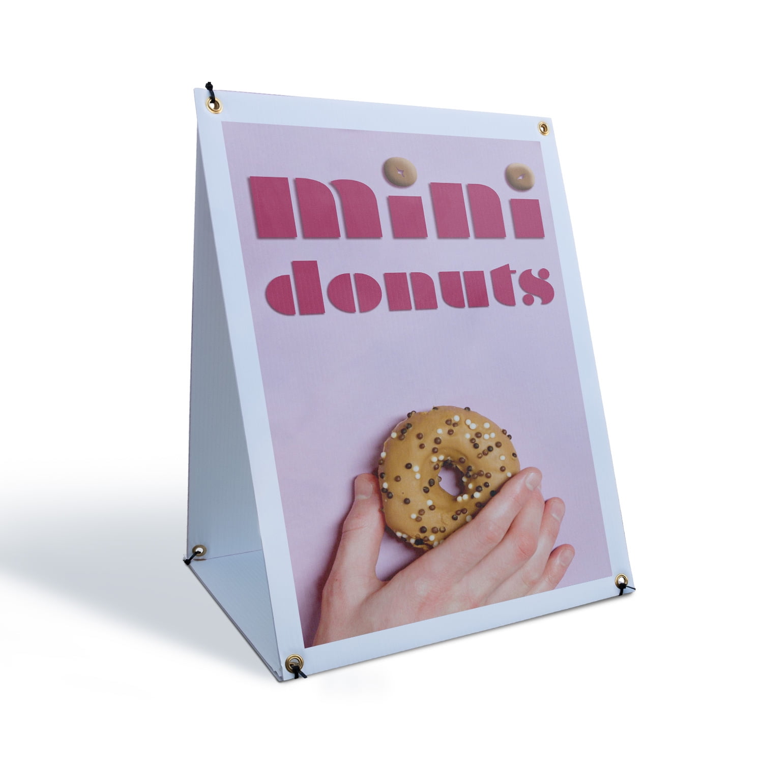 Mini Donuts Sidewalk Sign 18 Inch x 24 Inch A-Frame Images On Both ...