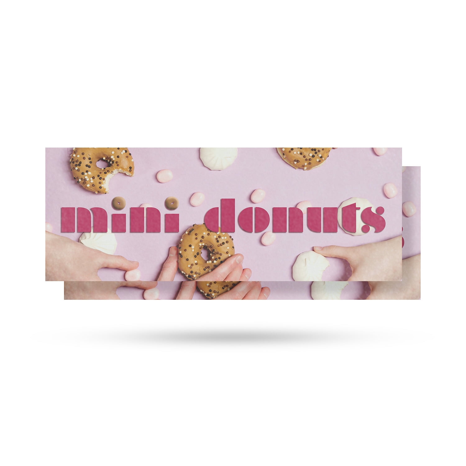 Mini Donuts Vinyl Decal 2 Pack of 24 Inch x 9 Inch Weatherproof Heavy ...