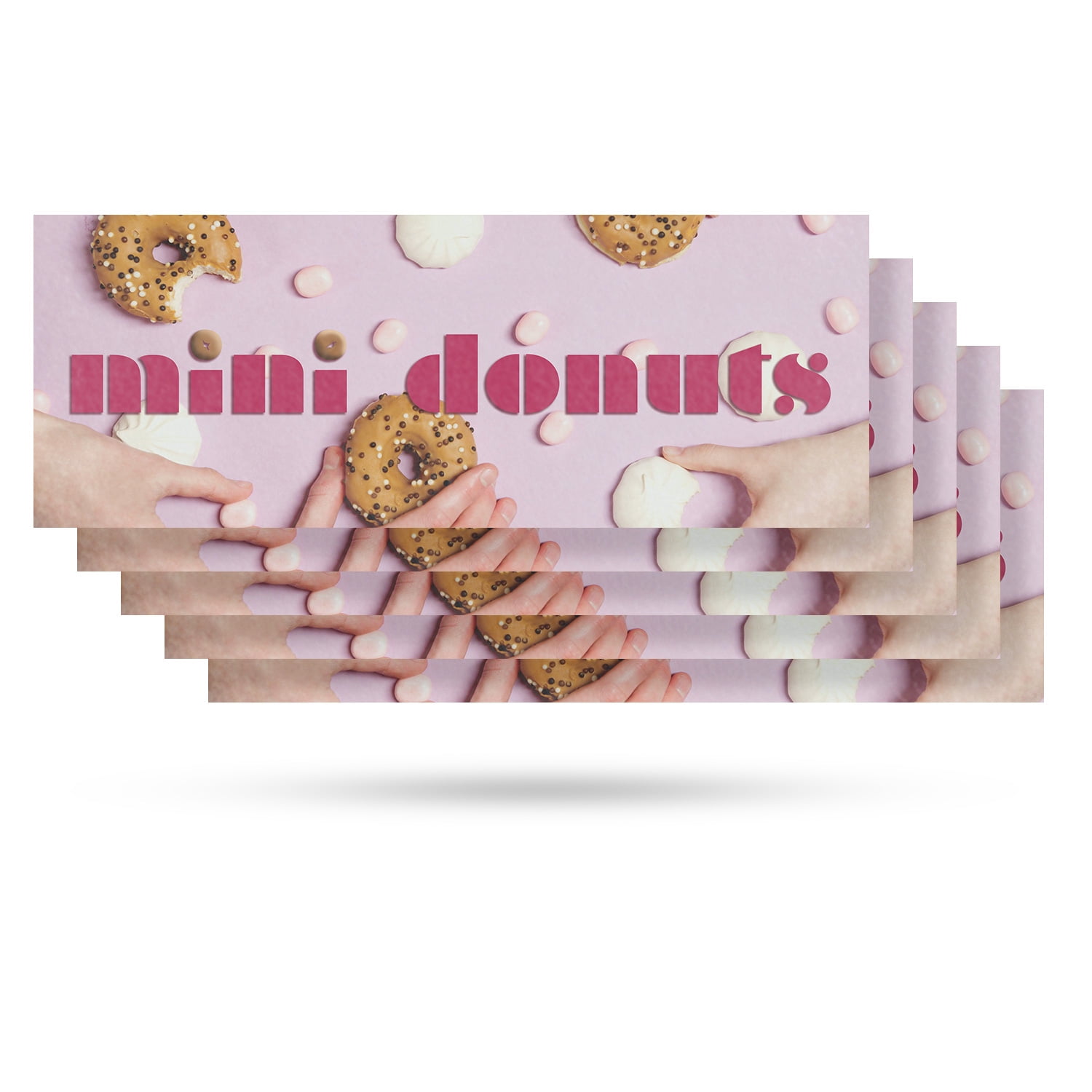 Mini Donuts Vinyl Decal 5 Pack of 24 Inch x 9 Inch Weatherproof Heavy ...