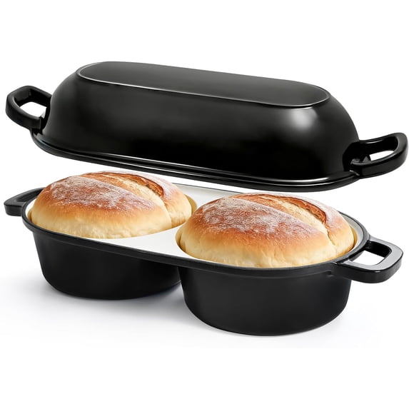 Mini Double Dutch Oven for Sourdough Bread Baking, Enamelled Cast Iron ...