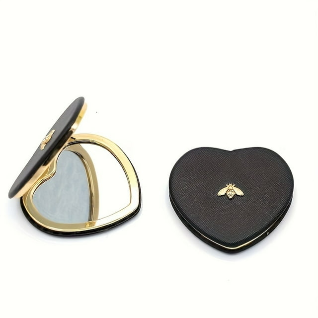 Mini Double Sided Folding Makeup Mirrors Makeup Mirror Compact Heart ...
