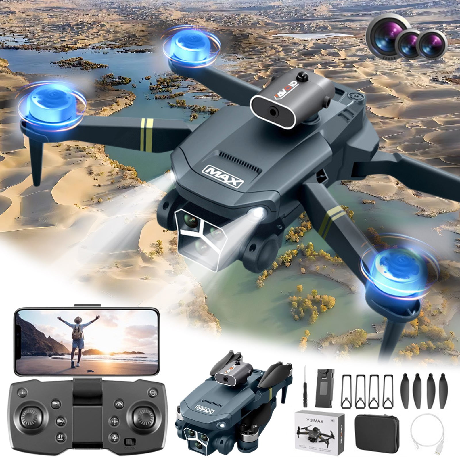 Mini Drone with Camera - 1080P HD Foldable Drone with Stable Hover ...