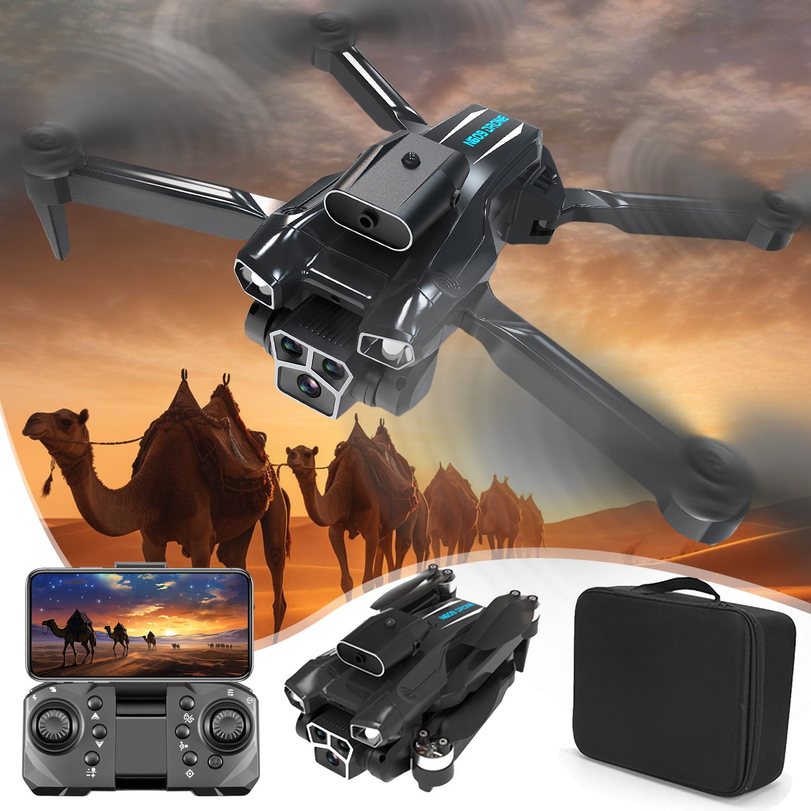 Mini Drone with Camera for Adults Kids,Brushless Motor Drones with ...