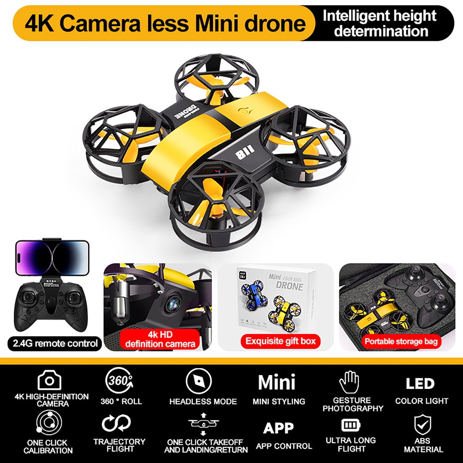 Mini Drone with Camera for Kids, Remote Control Helicopter Toys Gifts ...