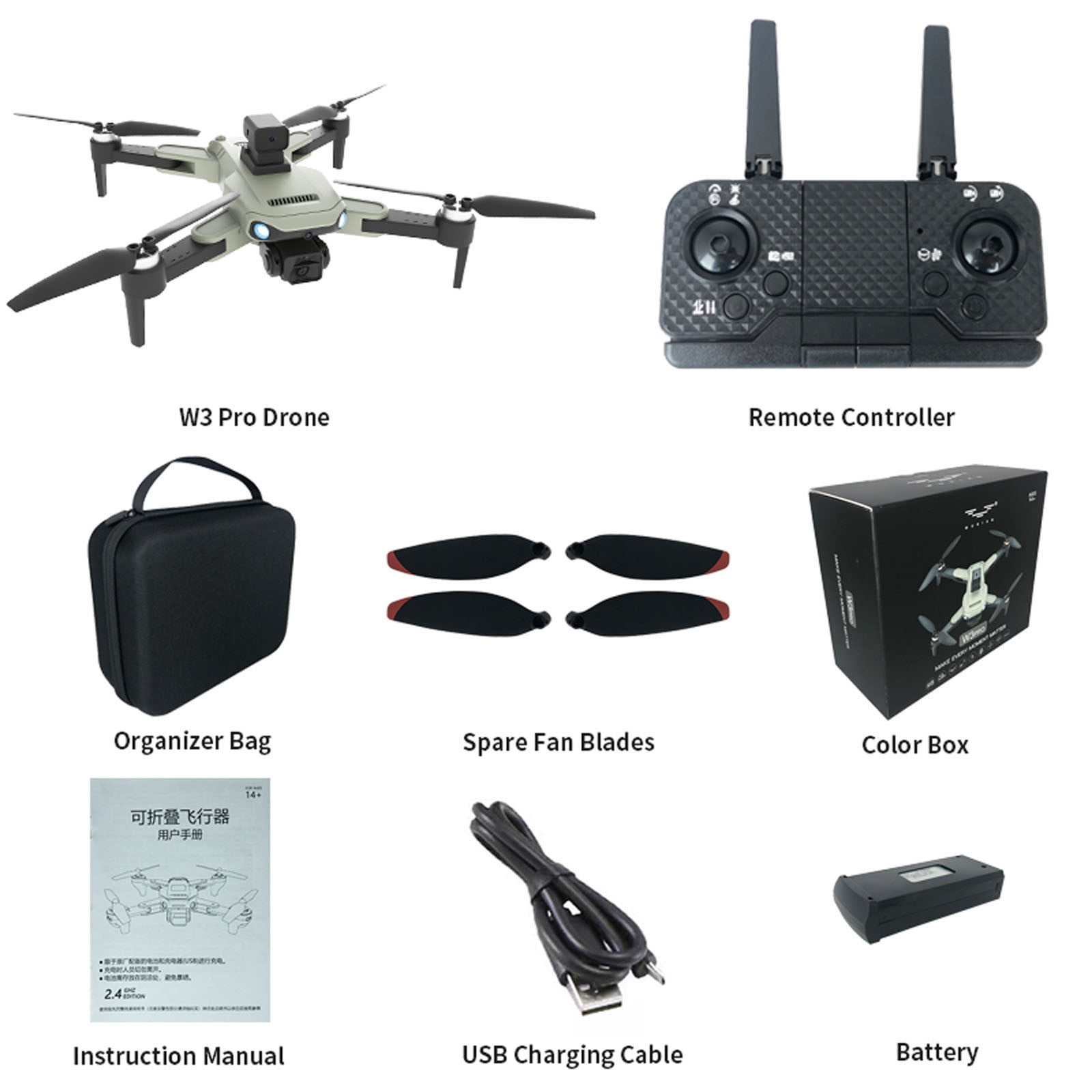 Mini Drone With Camera 4k HD FPV Foldable Suitcase One Button Takeoff L ...