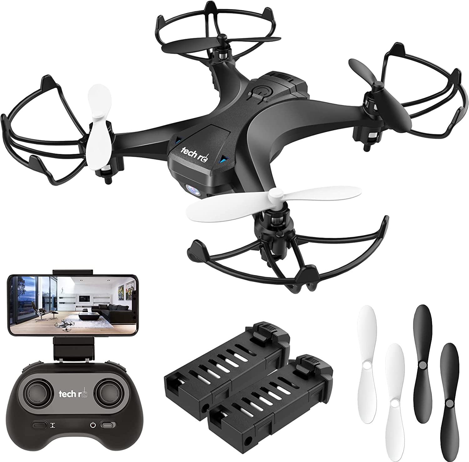 Mini Drone in Black with 720P HD Camera FPV WiFi RC Quadcopter Drone ...
