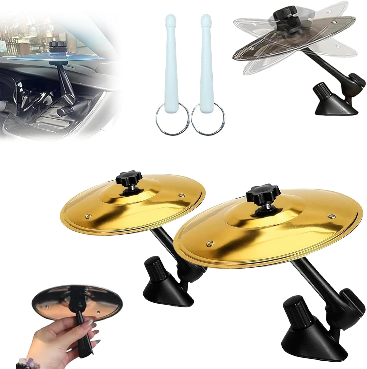 Mini Drum Gear Cymbal, Car Crash Cymbal Air Vent - Easy Clip-On Mini ...