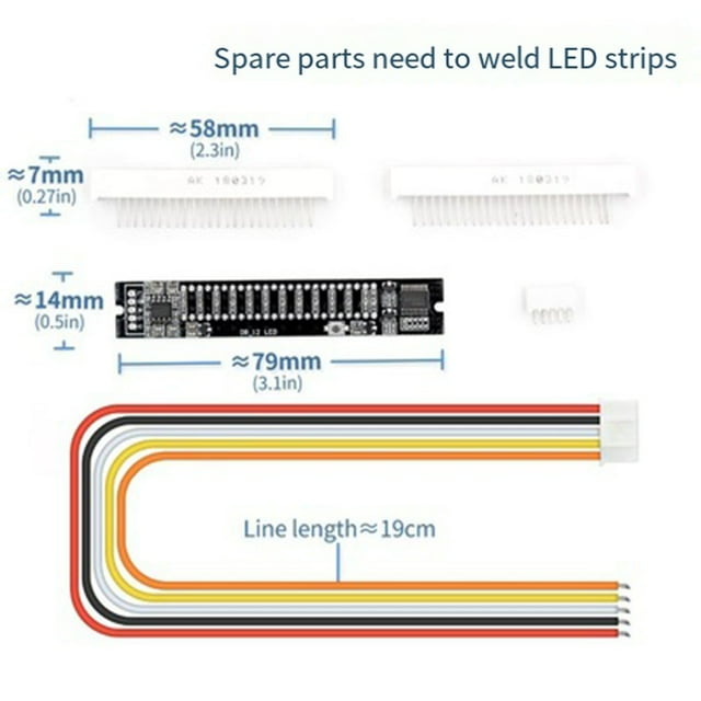Mini Dual 12Bit Led Music Level Indicator Module Adjustable Light Speed ...