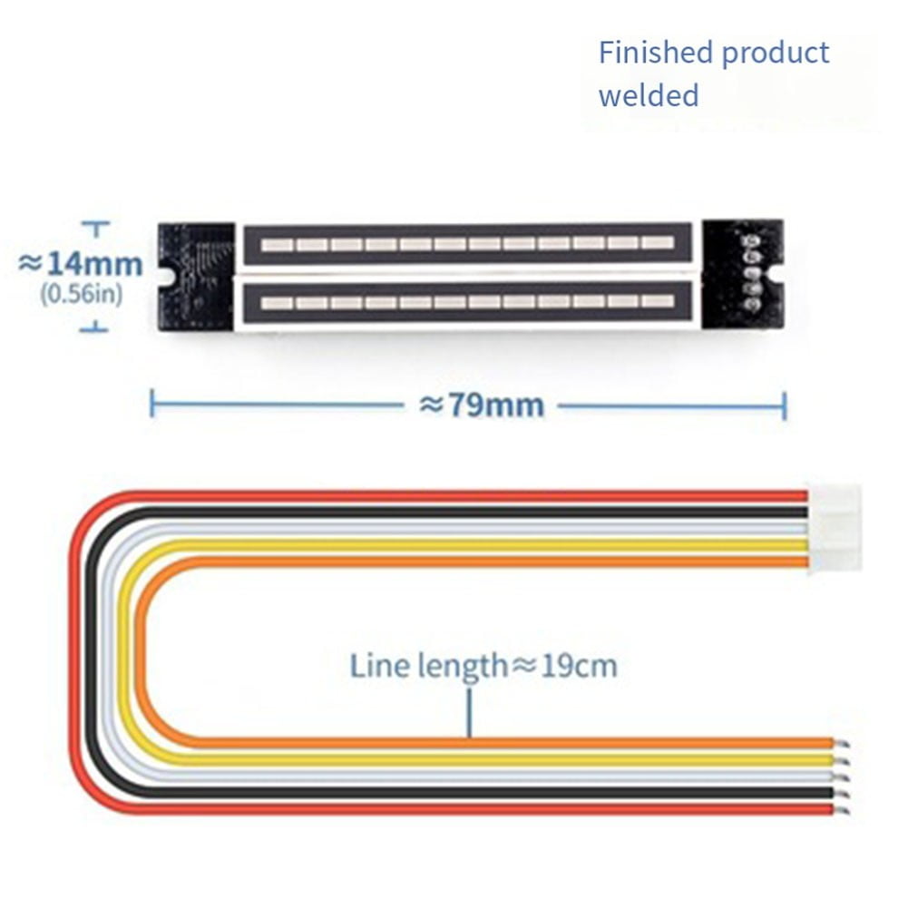 Mini Dual 12bit LED Music Level Indicator Module Adjustable Light Speed ...