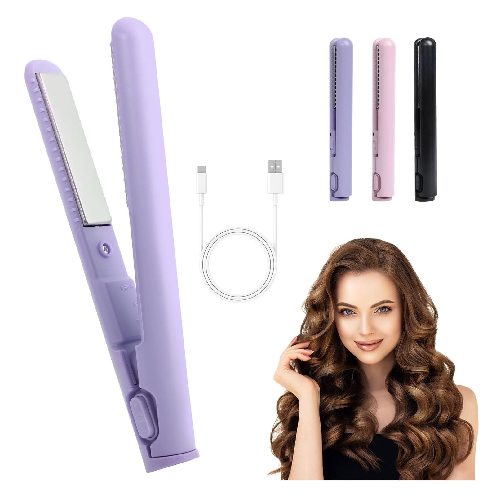 Mini Dual Purpose Curling Iron, 2-in-1 Mini Curling Wand and Flat Iron ...
