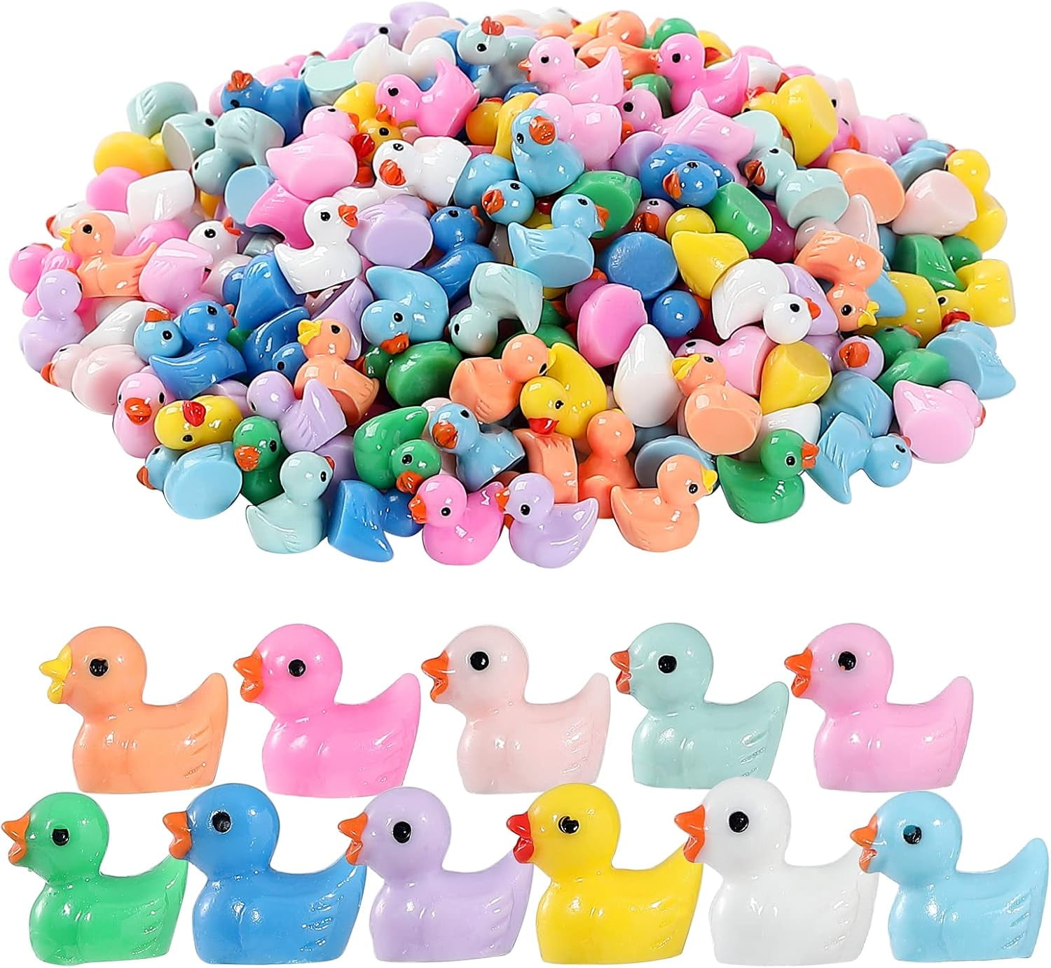 Mini Ducks 220 Pack Tiny Duck Figurines Bulk for Miniature Dollhouse ...