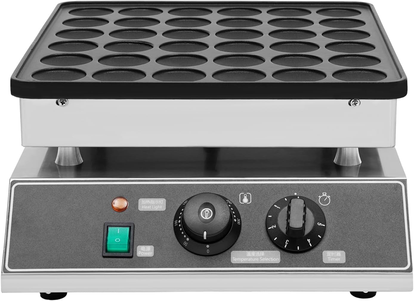 Mini Dutch Pancake Baker 36 Holes Commercial Electric Nonstick Waffle ...