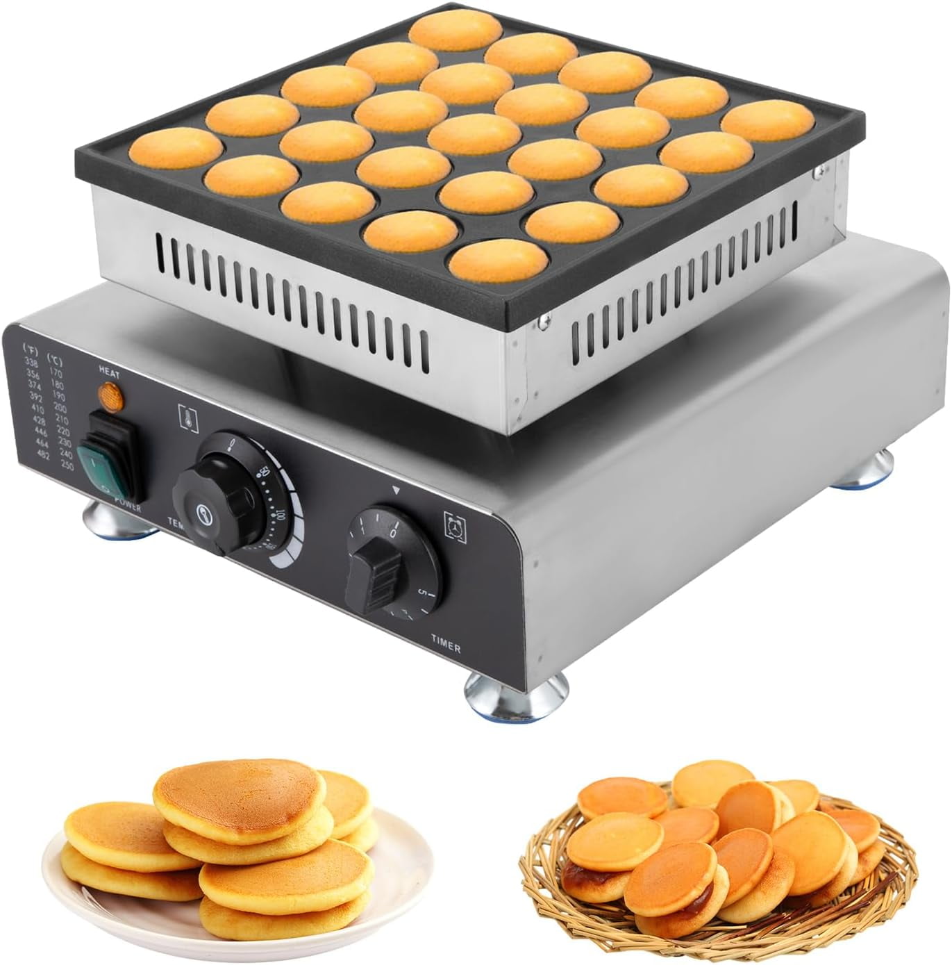 Mini Dutch Pancake Baker Maker,25Pcs Electric Muffin Maker Stainless ...