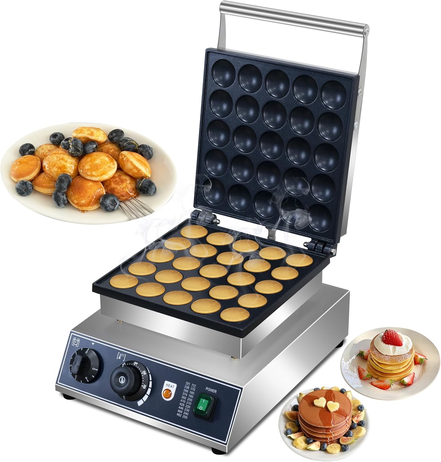 Mini Dutch Pancake Maker,25pcs Mini Pancake Maker Machine,1800W ...