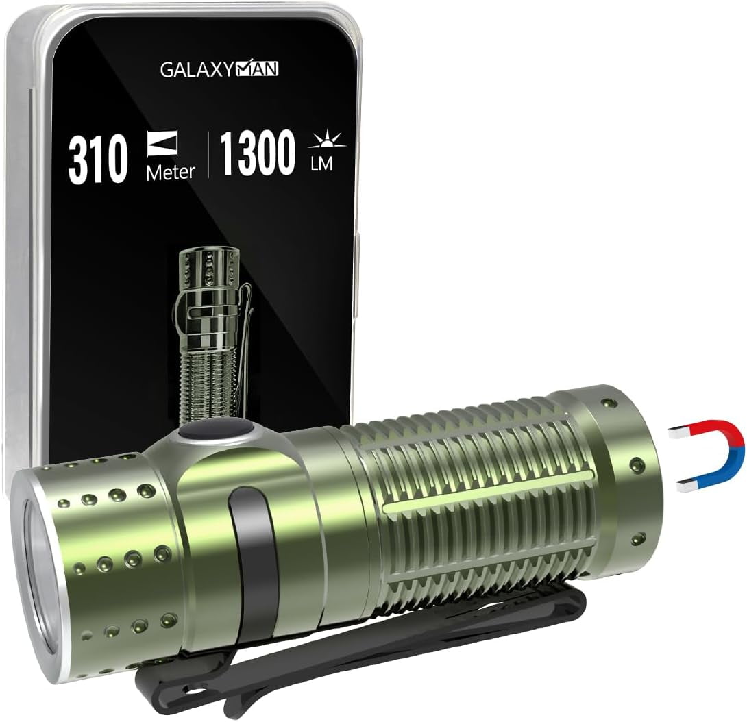 Mini EDC Flashlight Rechargeable, 1300 High Lumen LED Pocket Flash ...