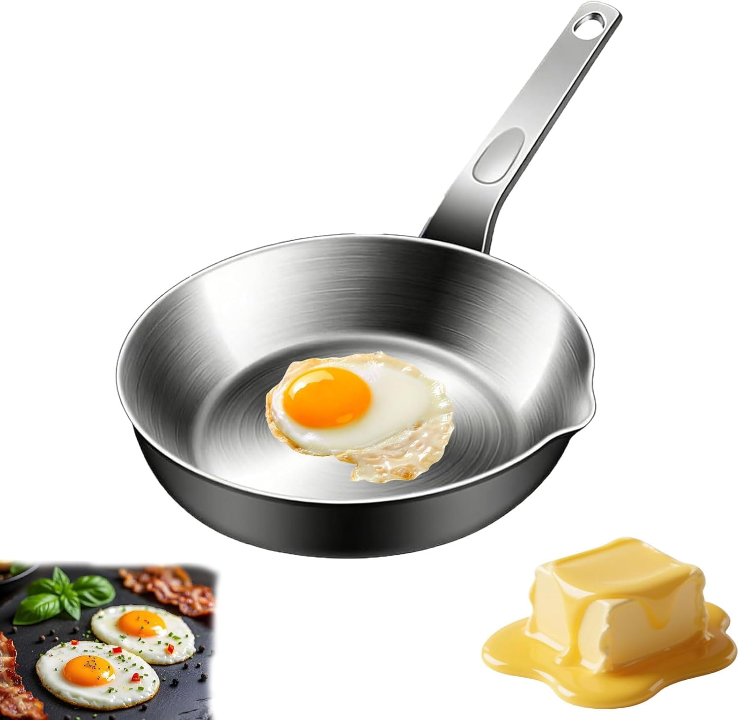 Mini Egg Pan 316 Stainless Steel, 2026 New Small Sauce Pan Skillet ...