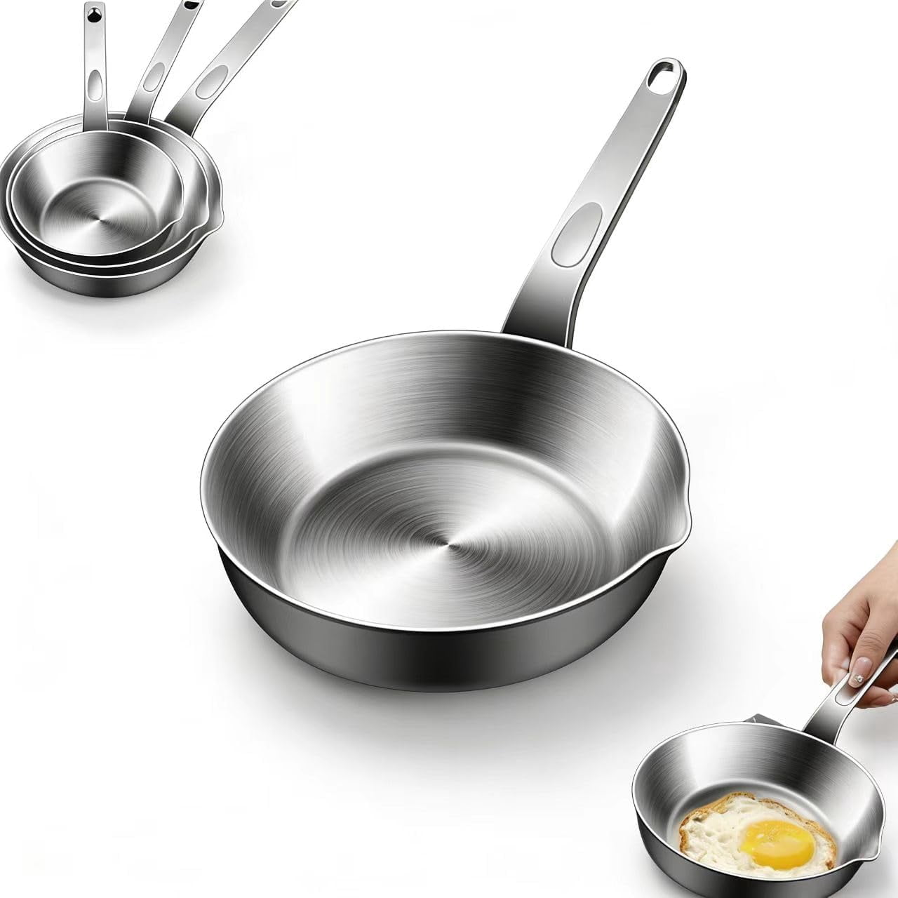 Mini Egg Pan 316 Stainless Steel, Compact Sauce Pan For One Egg, Small ...