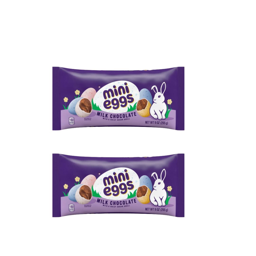 Mini Eggs Milk Chocolate, 2-Pack (9 oz Each), Easter Candy with Crisp ...
