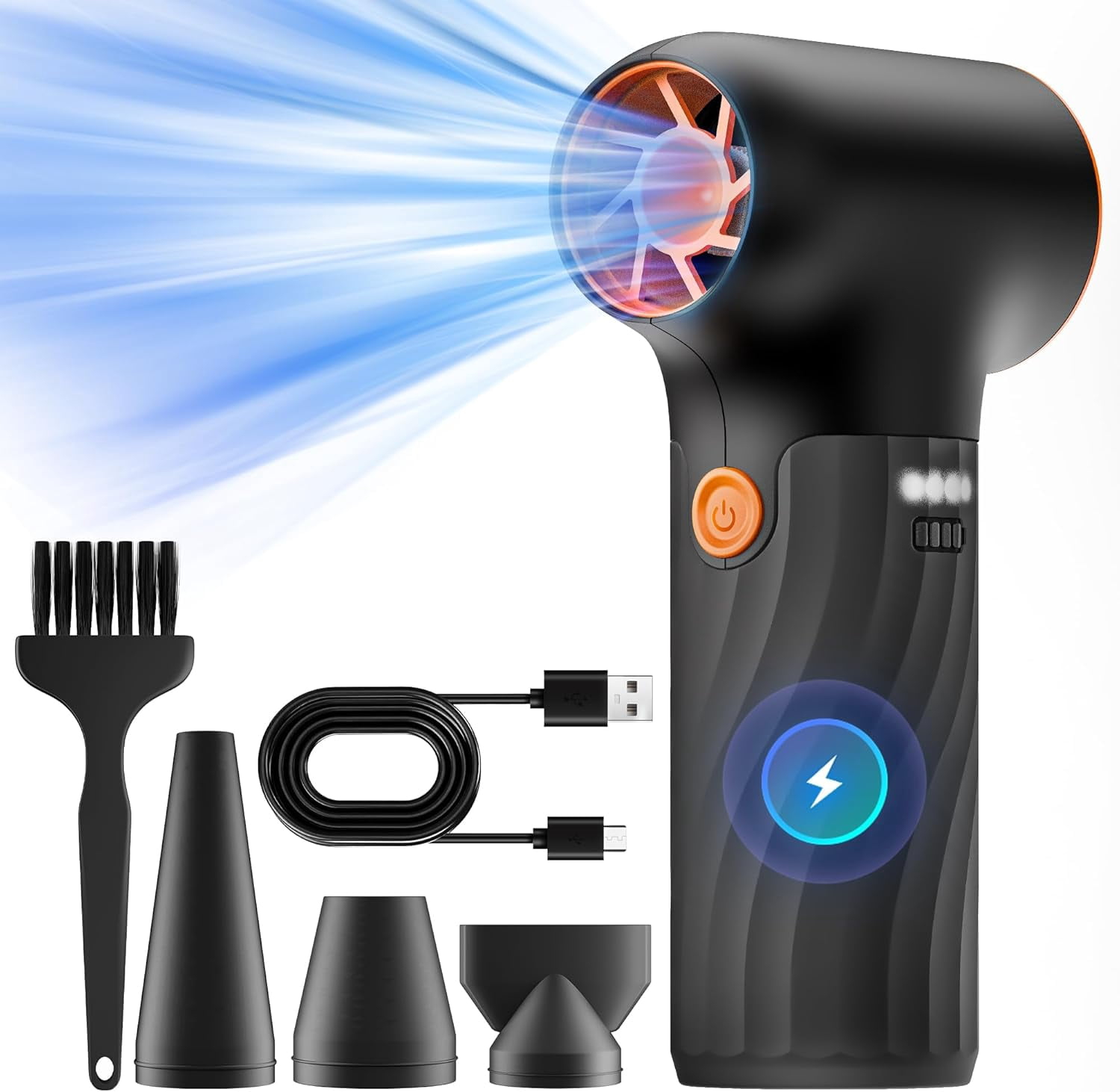 Mini Electric Air Duster,360000RPM Powerful Blower Turbo with High ...