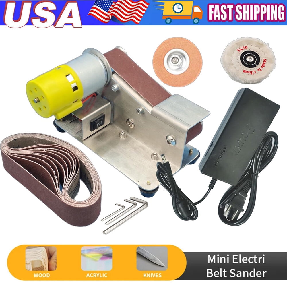 Mini Electric Belt Sander DIY Polishing Grinding Machine Cutter Edges ...