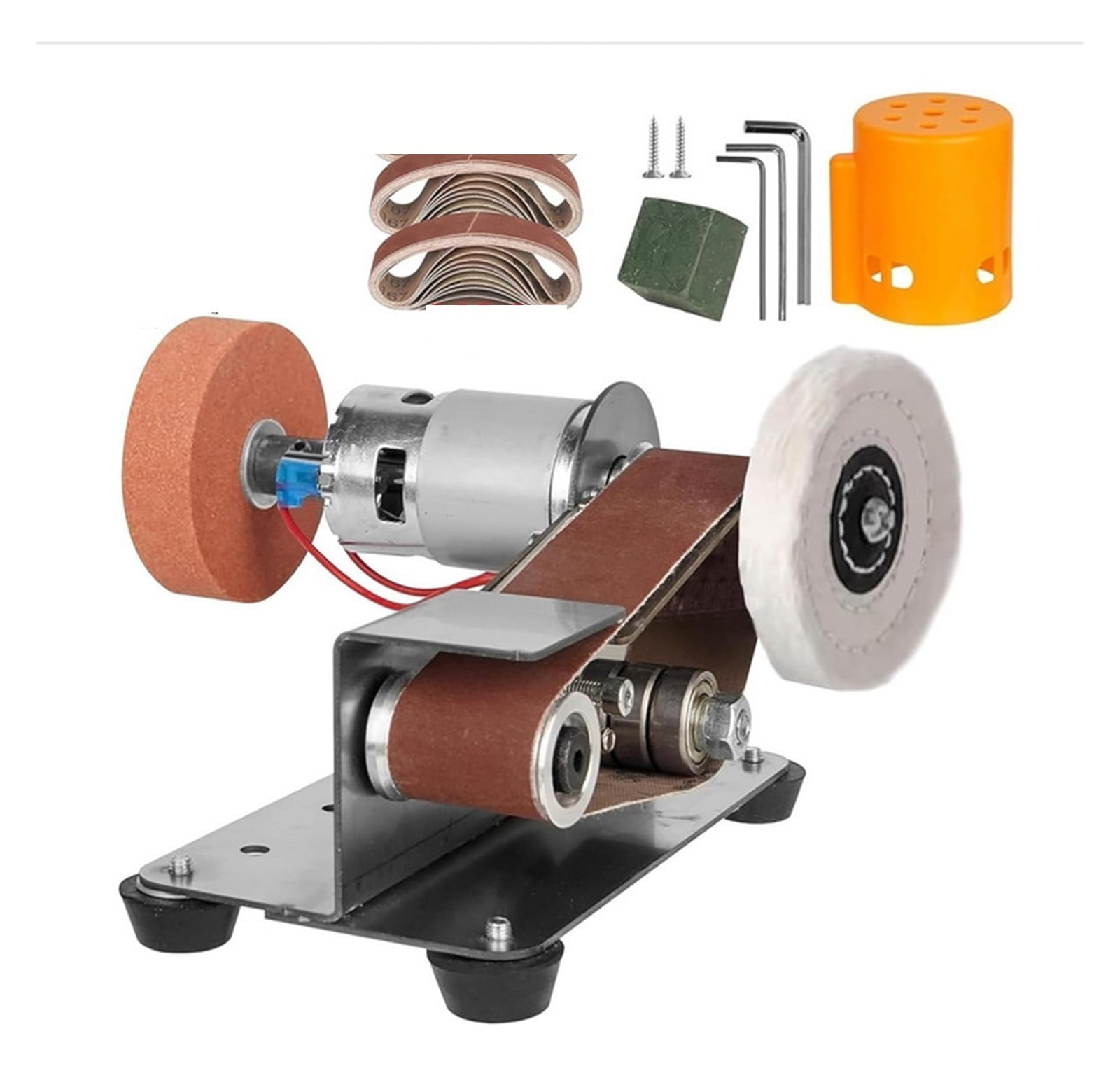 Mini Electric Belt Sander DIY Polishing Grinding Machine with Grinder ...