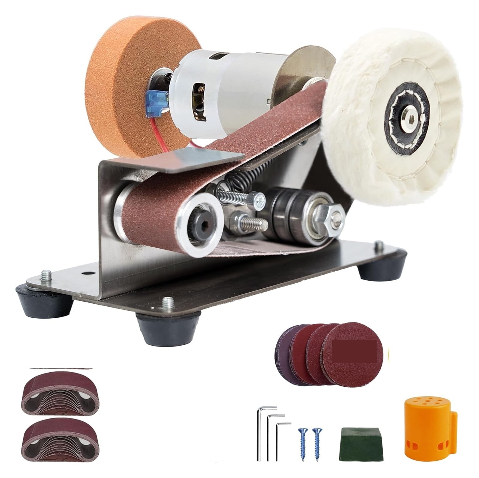 Mini Electric Belt Sander DIY Polishing Grinding Machine with Grinder ...