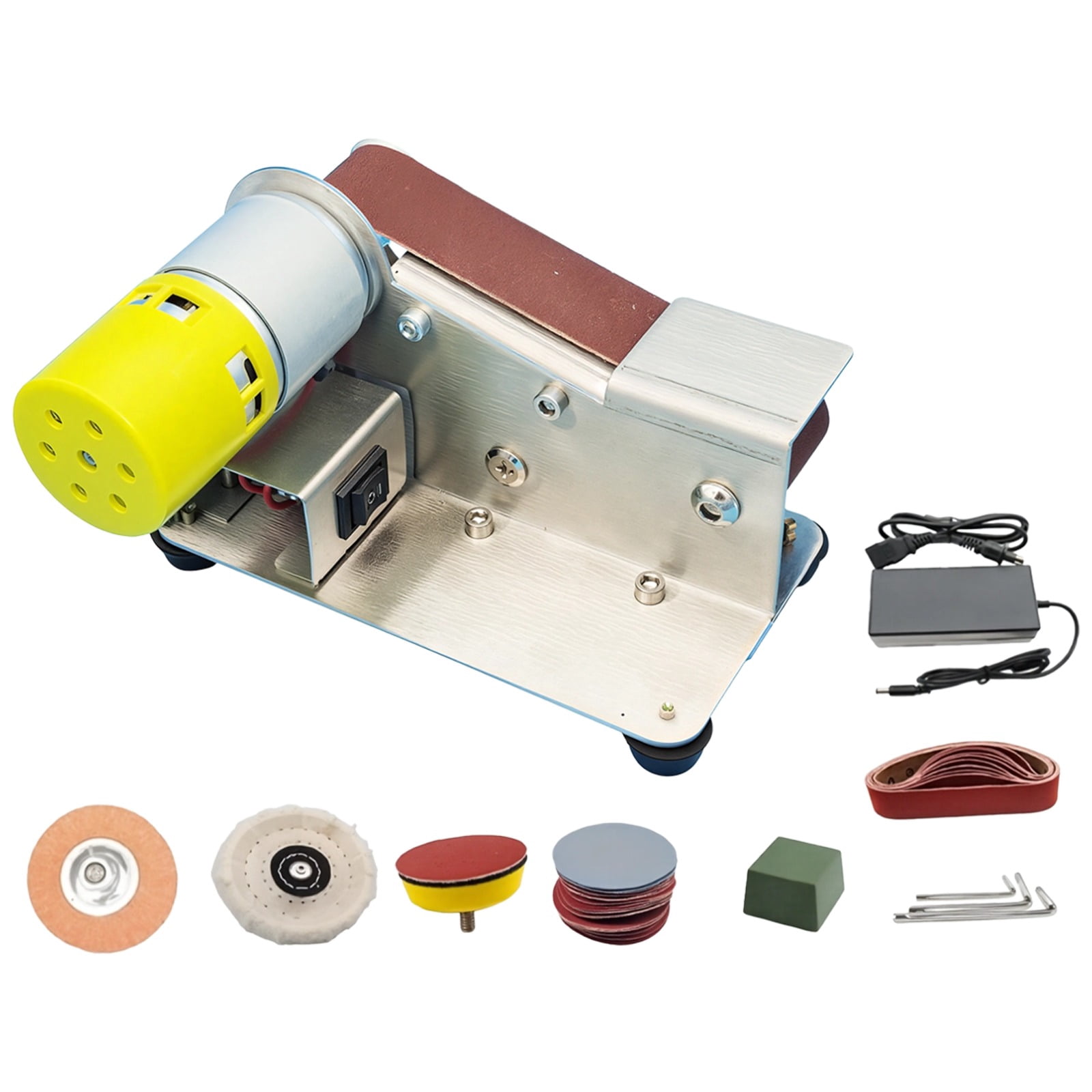 Mini Electric Belt Sander Grinder Set, 110/220V Bench Belt Sander with ...