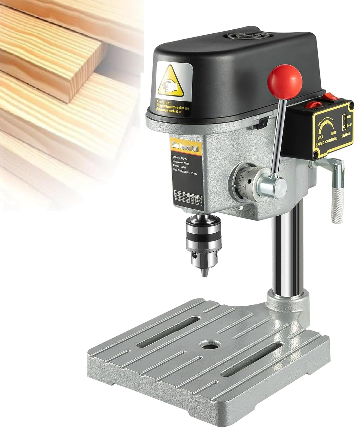 Mini Electric Bench Drill Stand, 3-Speed Benchtop Drill Press, 110V Low ...