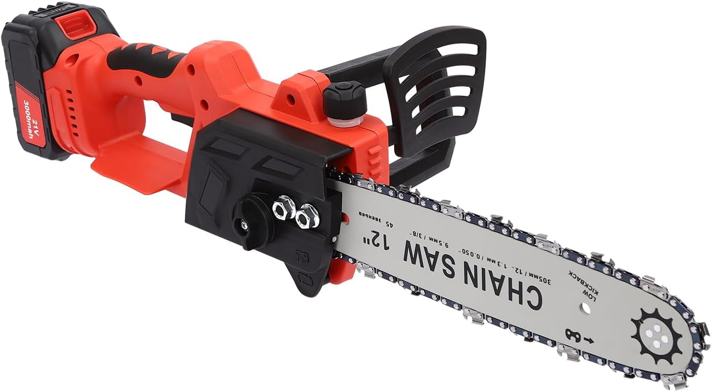 Mini Electric Chainsaw, 12" Portable Cordless Chainsaw, 21V Battery ...