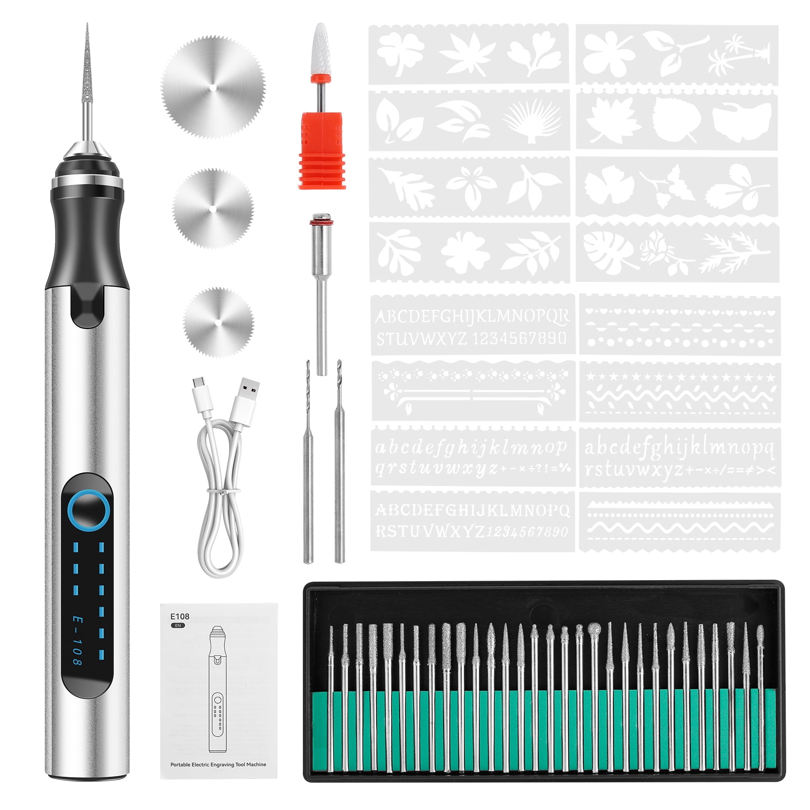 Mini Electric Engraving Pen Kit USB Rechargeable Small Rotary Engraver ...