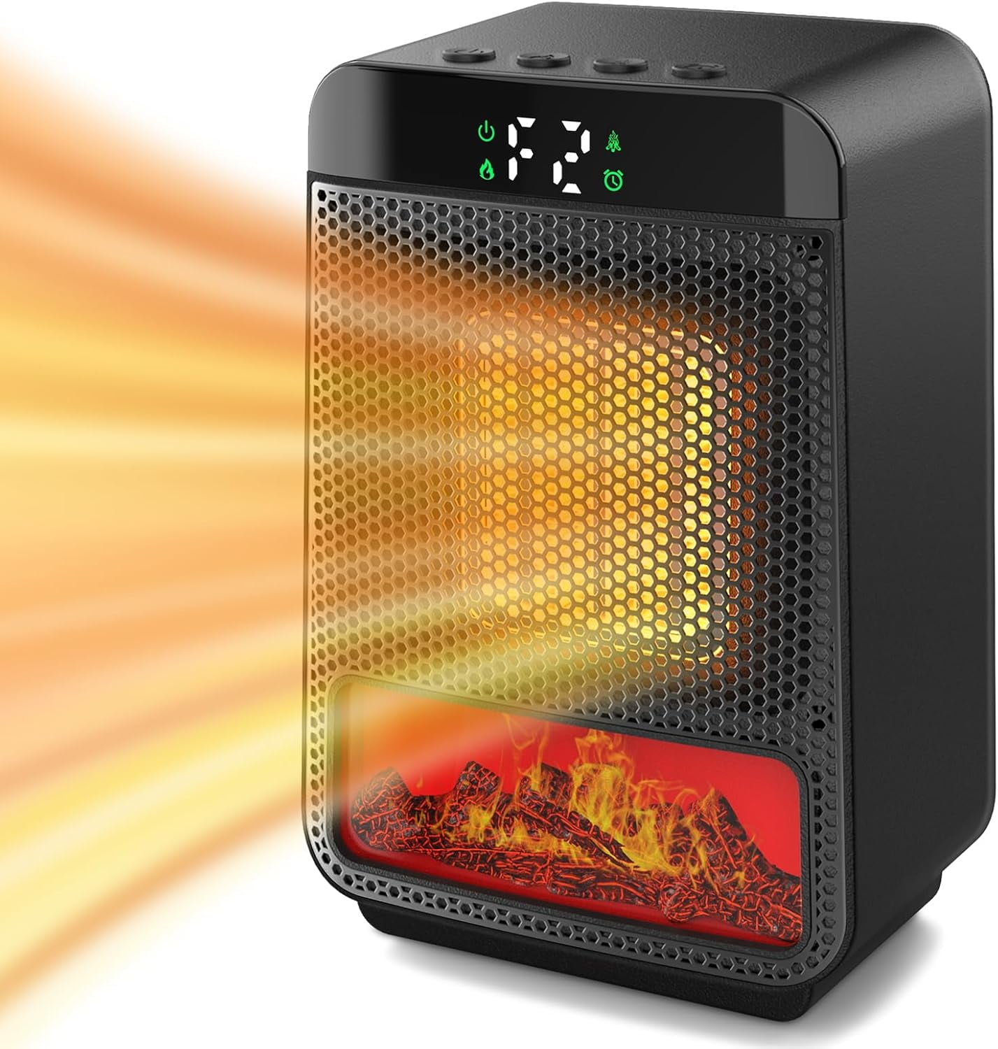 Mini Electric Fireplace Heater for Indoor Use,1500W Small Space ...