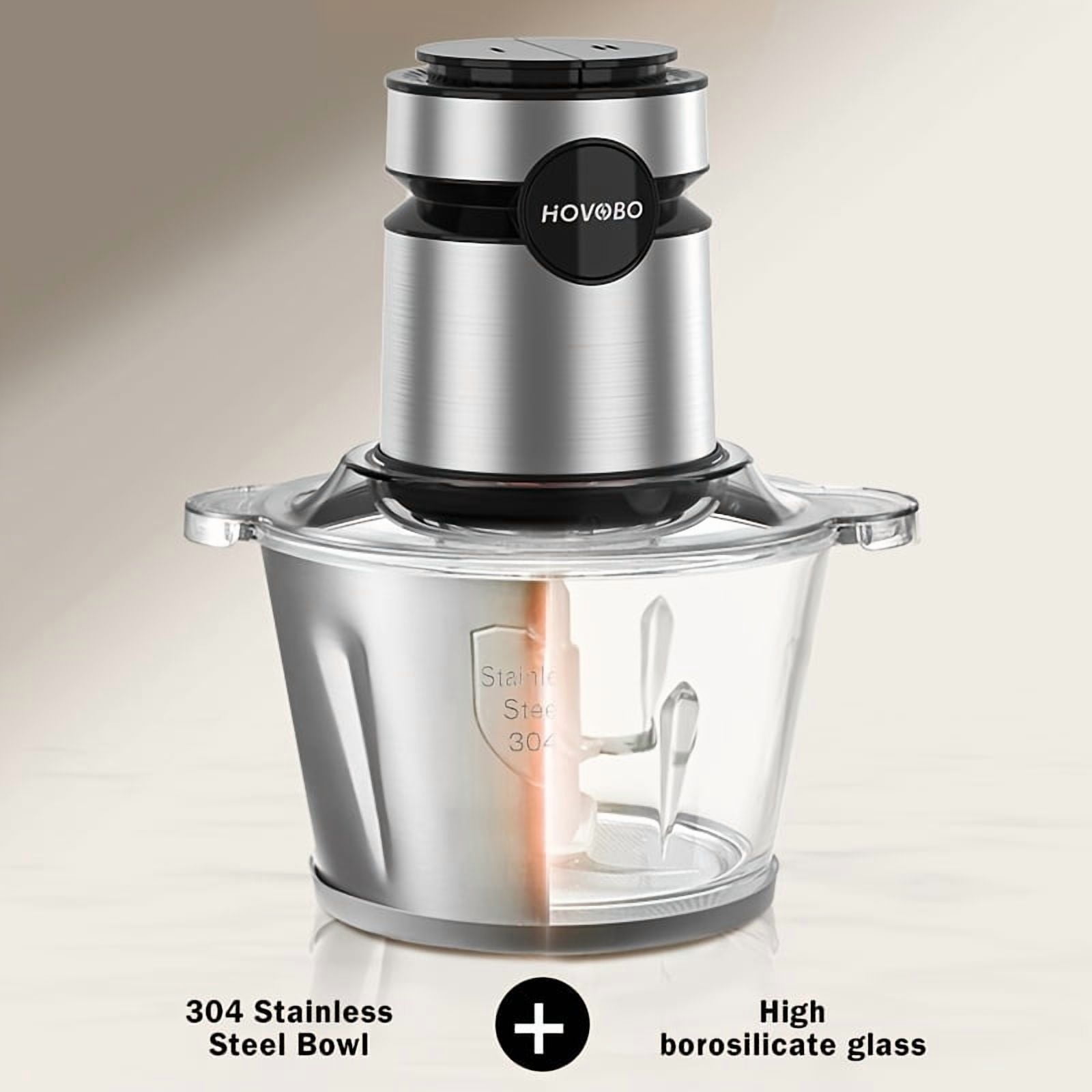 Mini Electric Food Processor - 2x8-Cup Bowls & 2 Bi-Level Blade Sets ...