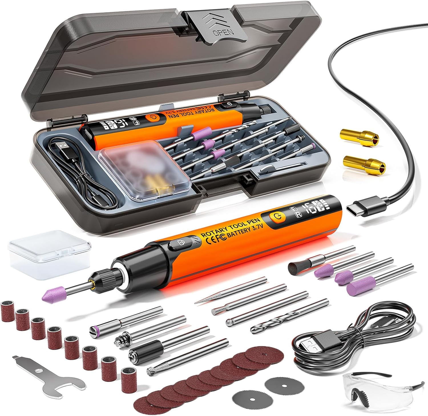 Mini Electric Rotary Tool Set, 6 Adjustable Speeds up to 16,000 Rpm ...