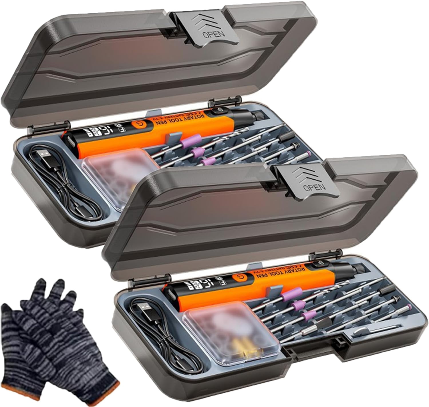 Mini Electric Rotary Tool Set with LED Light & Digital Display, 6 ...