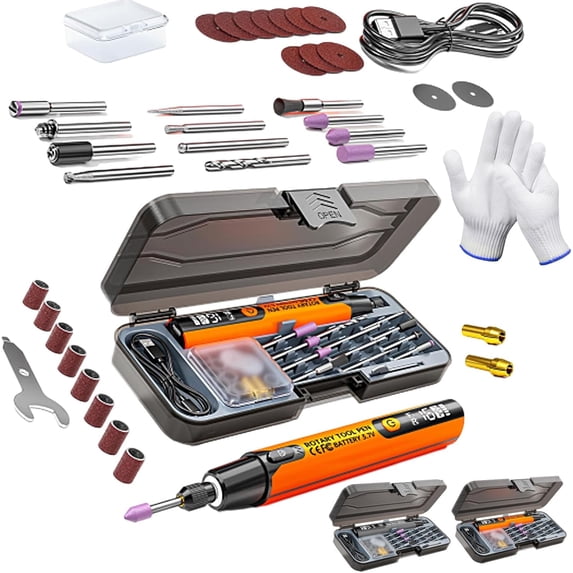 Mini Electric Rotary Tool Set with LED Light & Digital Display ...