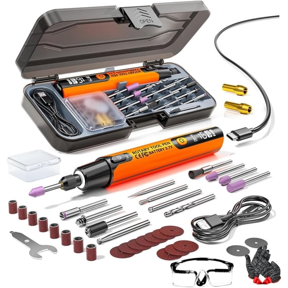 Mini Electric Rotary Tool Set with LED Light & Digital Display ...