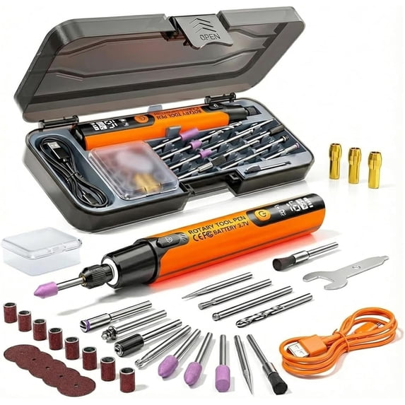 Mini Electric Rotary Tool Set with LED Light & Digital Display ...