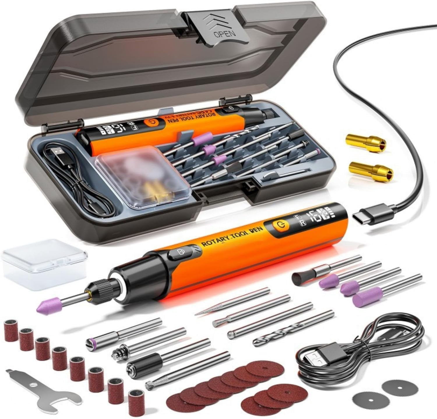 Mini Electric Rotary Tool Set with LED Light & Digital Display, Mini ...