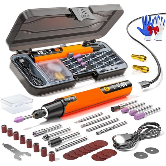 Mini Electric Rotary Tool Set with Led Light & Digital Display, 6-Speed ...