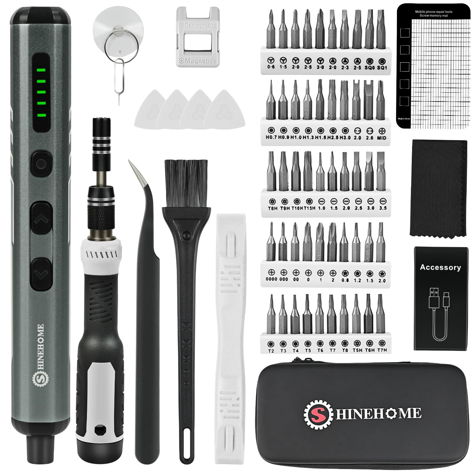 Mini Electric Screwdriver, 66 in 1 Precision Screwdriver 50 S2 Magnetic ...