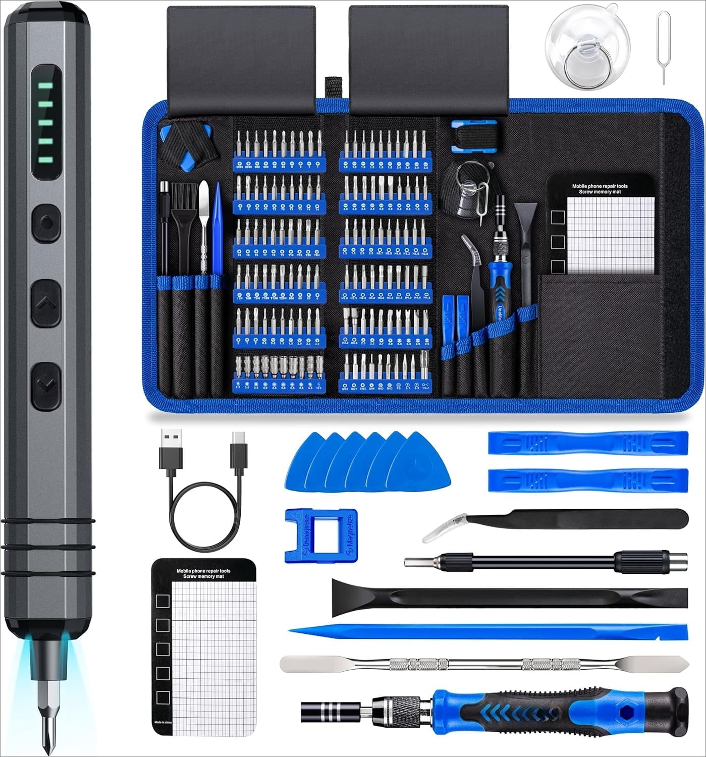 Mini Electric Screwdriver Set 140-IN-1: Small Electric Screwdriver ...