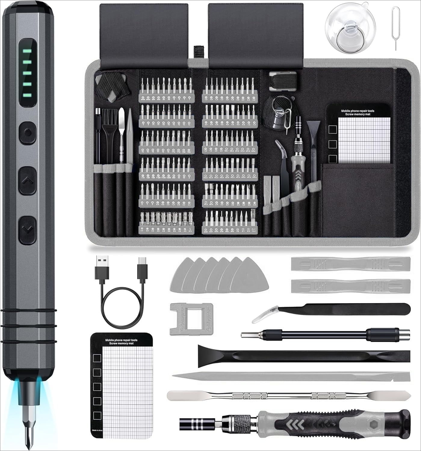 Mini Electric Screwdriver Set 140-IN-1: Small Electric Screwdriver ...